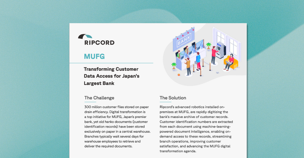 MUFG Case Study | Ripcord